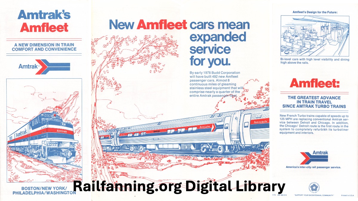 Amtrak Amfleet Brochure, July 1975 – Railfanning.org