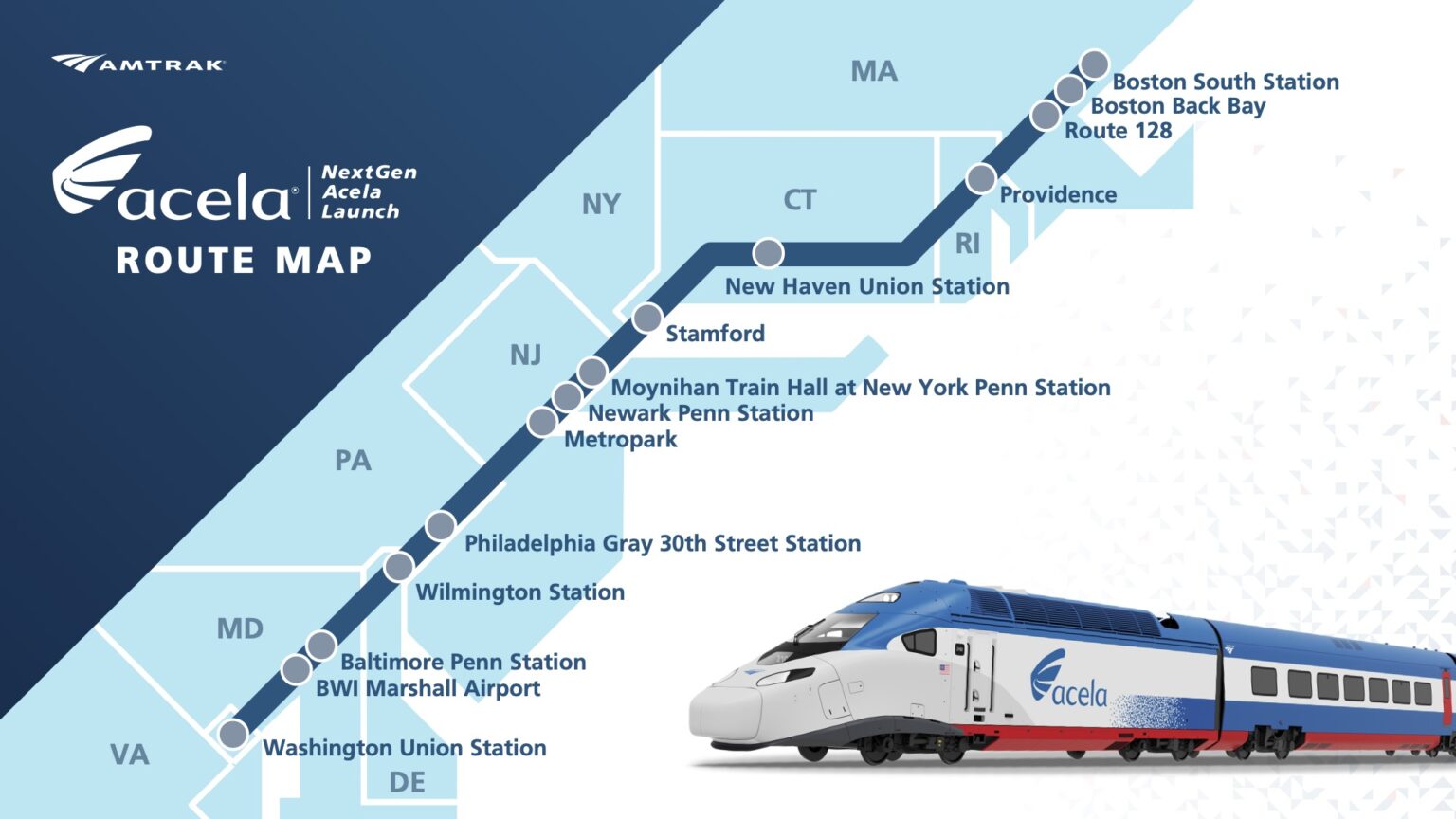 Amtrak Launches NextGen Acela Service, First New Northeast Corridor ...